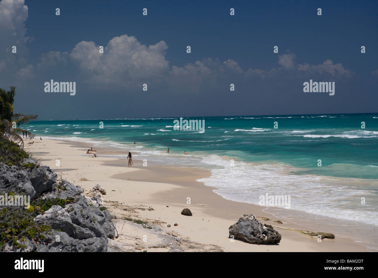 Beach in Tulum Mexico Stock Photo - Alamy
