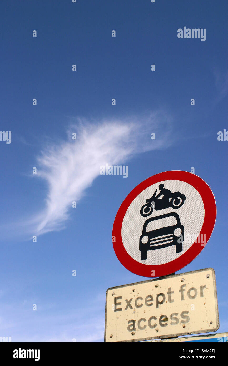 No Entry sign Portscatho on the Roseland Cornwall UK Stock Photo - Alamy