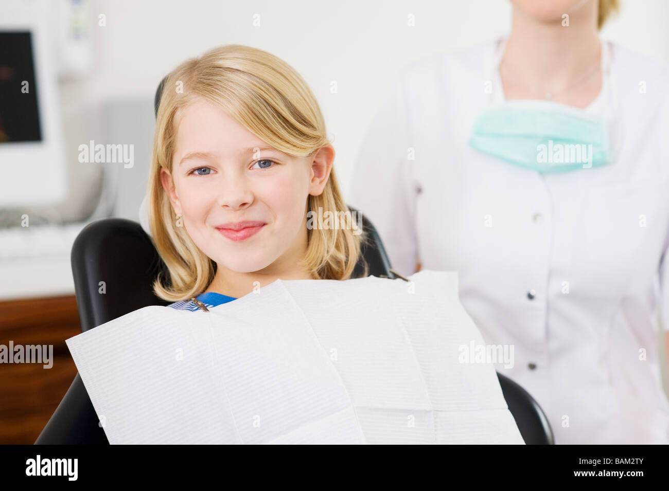 Girl in dentists office Stock Photo - Alamy