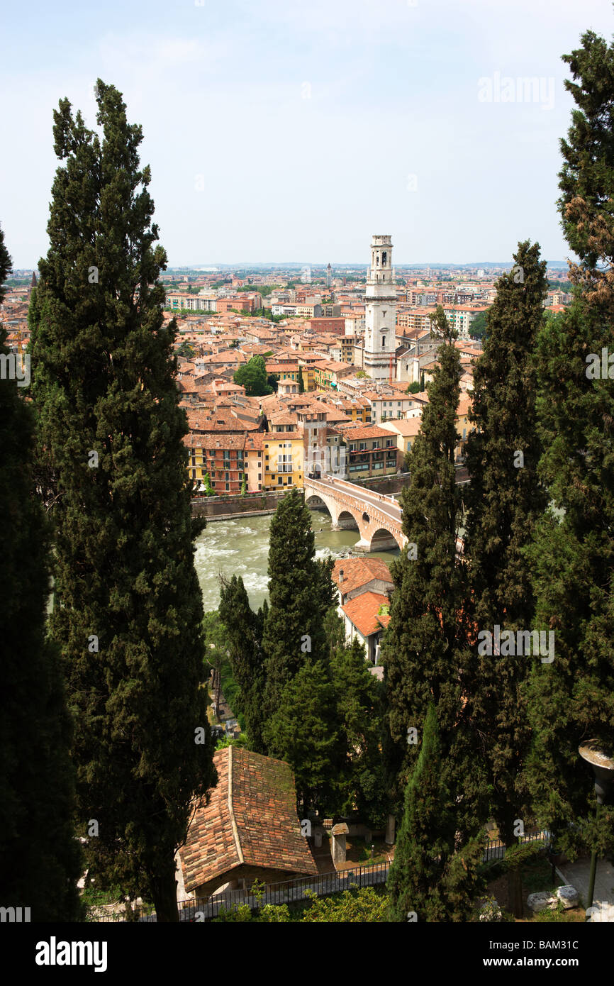 Verona old town and ponte pietra Stock Photo - Alamy