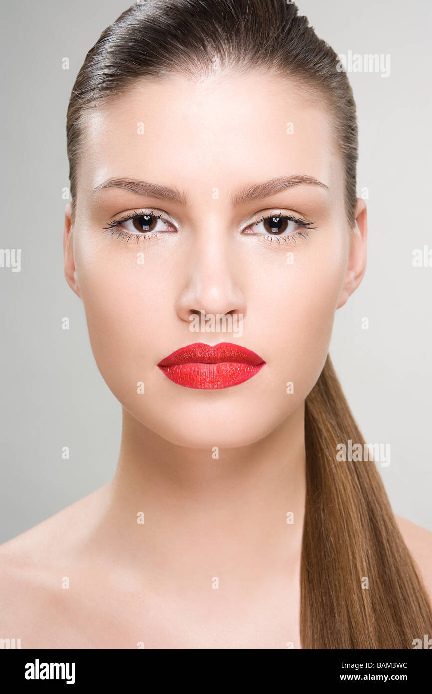 Wearing red lipstick hi-res stock photography and images - Alamy