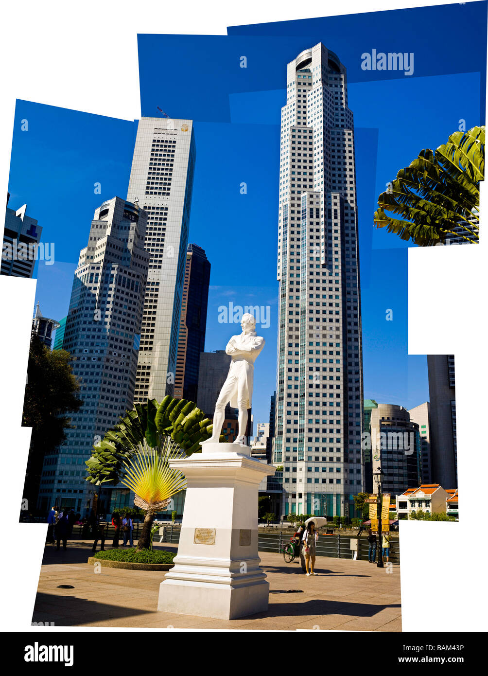 Singapore, Singapore Riverwalk, Raffles Statue Stock Photo - Alamy