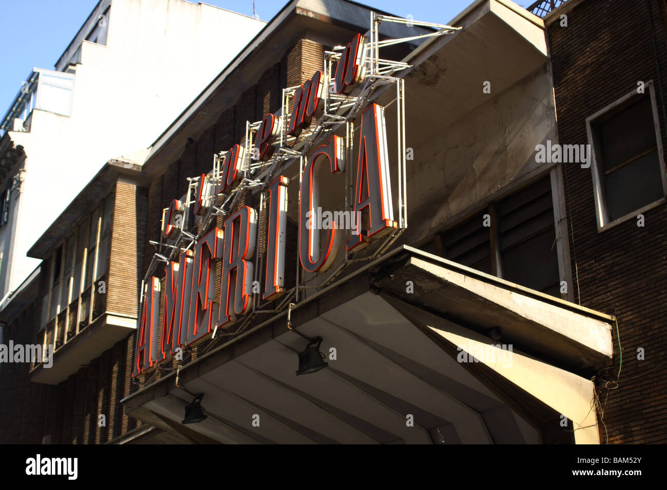 "Cinema America" movie theatre marquee in Rome, Italy Stock Photo - Alamy
