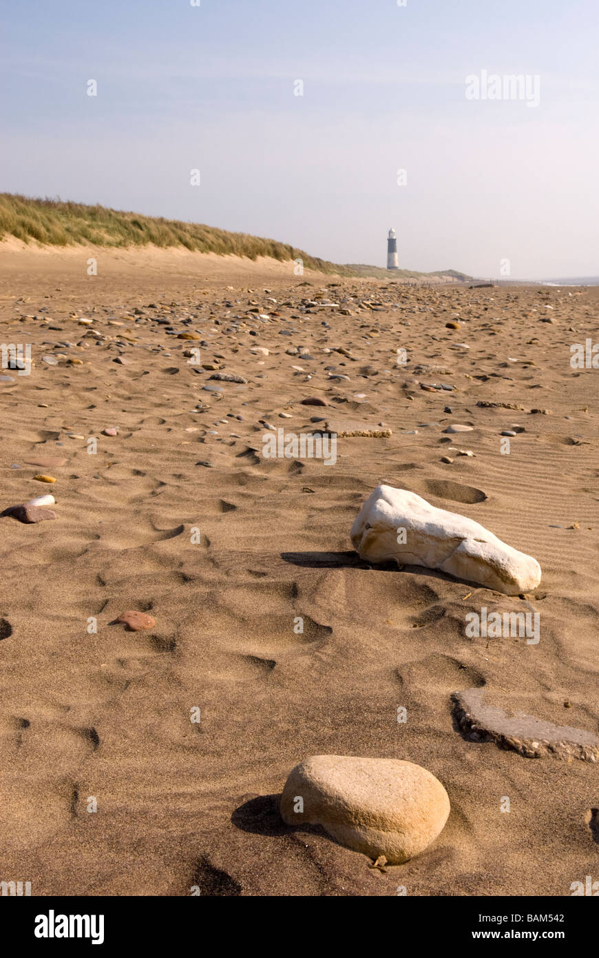 Spurn Point lighthouse Spurn Point East Yorkshire England Stock Photo ...