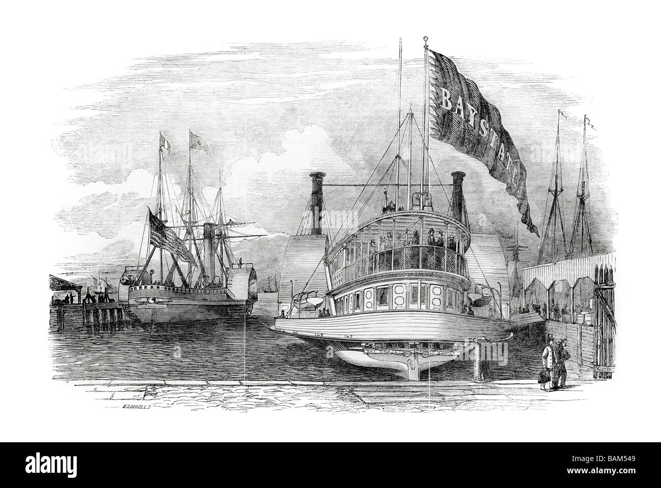 bay state and empire city steam ships united states transport steamboat ...