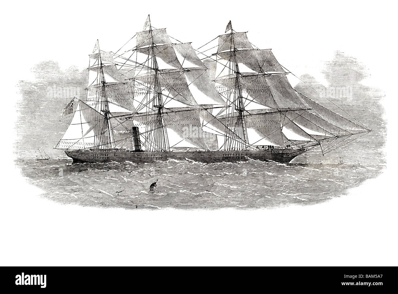 the new screw clipper ship khersonese Stock Photo - Alamy