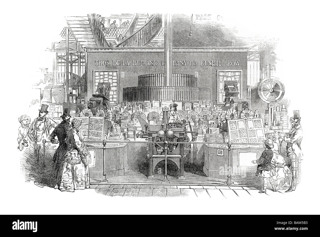 de la rue's stall and envelope machinery 1851 exibition museum gallery ...