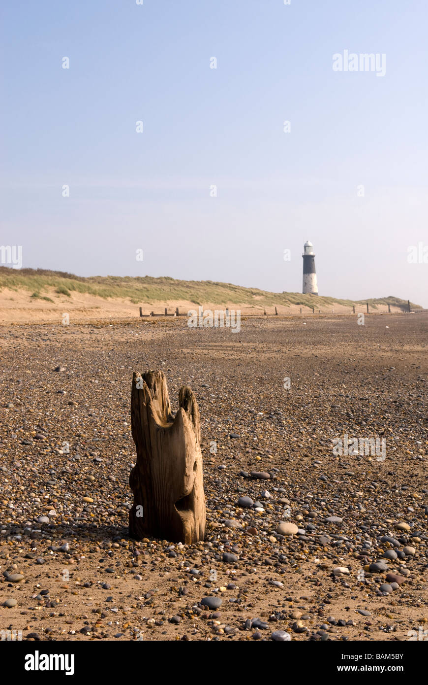 Spurn Point lighthouse Spurn Point East Yorkshire England Stock Photo ...