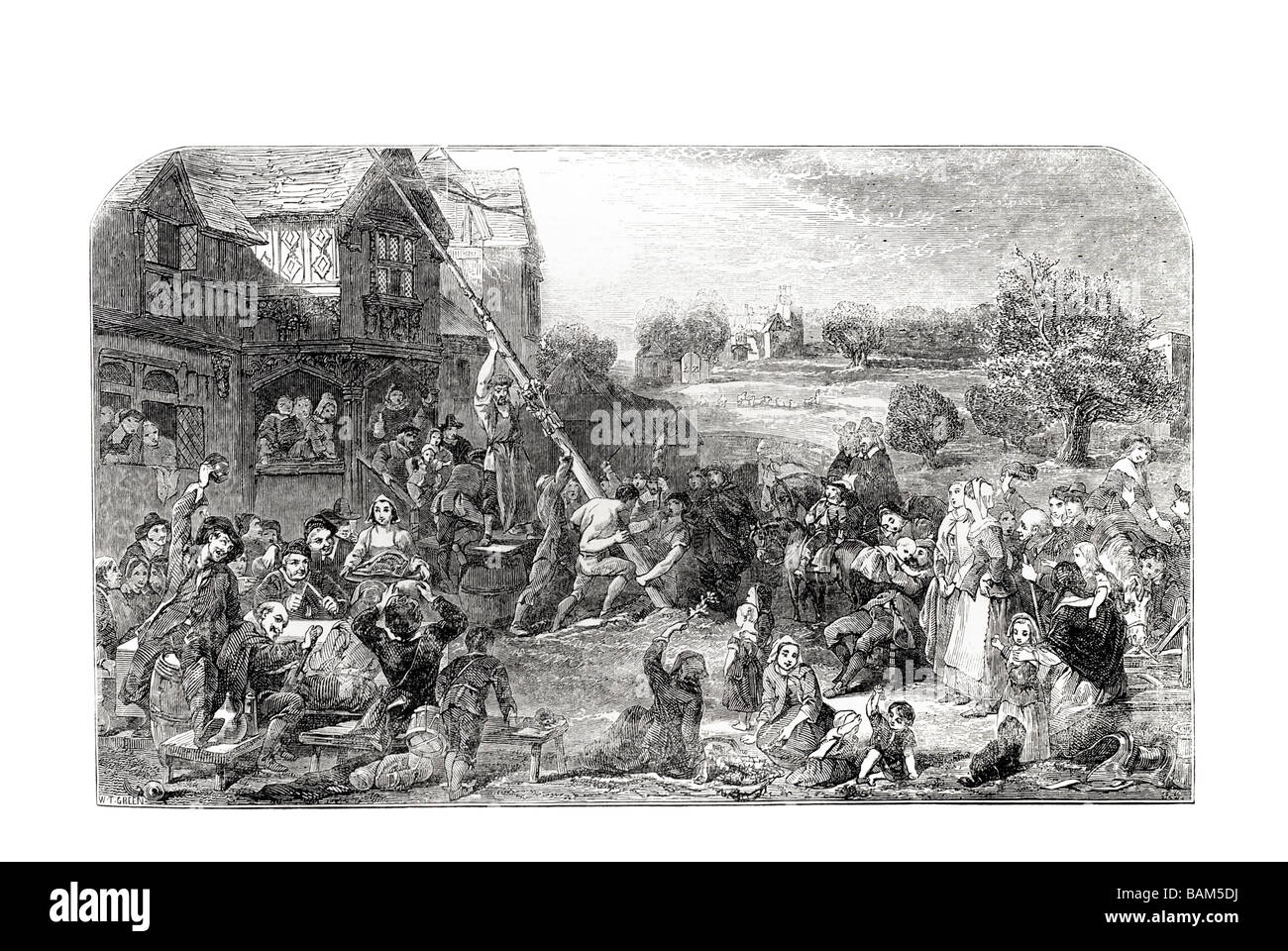 raising the maypole by f goodall tall wooden celebrate May Day ...