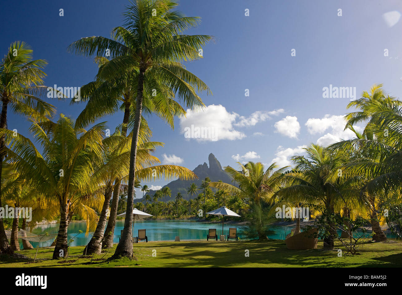 French Polynesia, Leeward archipelago, Bora Bora island, Saint Regis ...