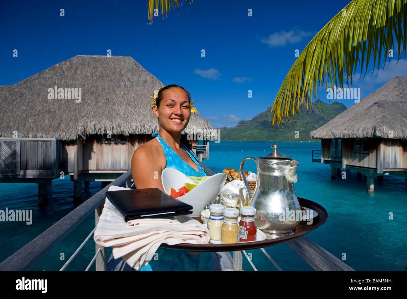 French Polynesia, Leeward archipelago, Bora Bora island, Saint Regis ...