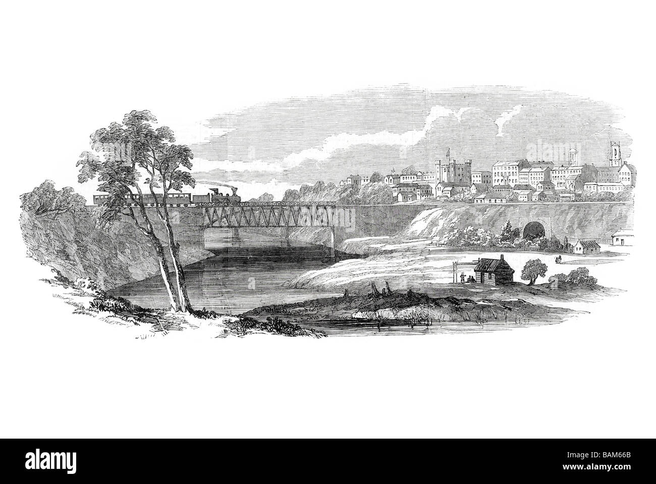 town of london with the great western railway bridge across the thames ...