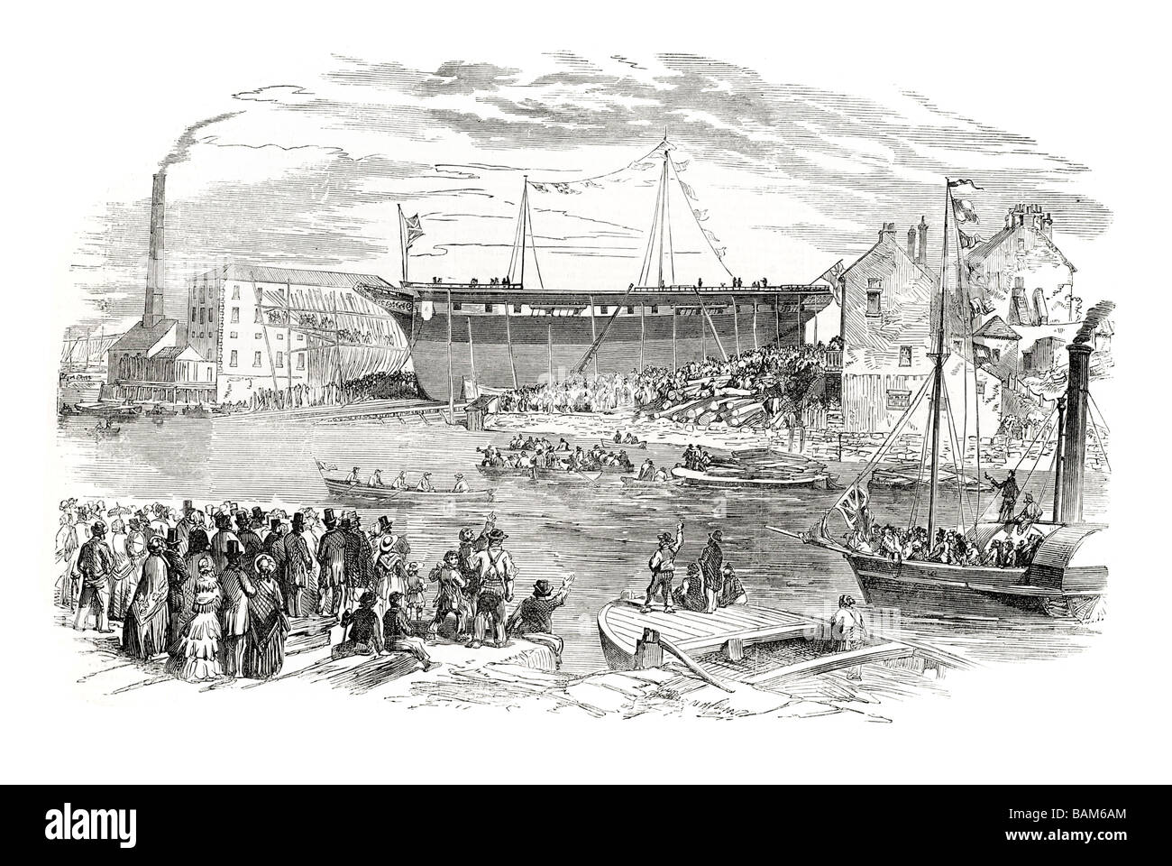 launch of la hogue the largest ship ever built in sunderland Royal Navy ...