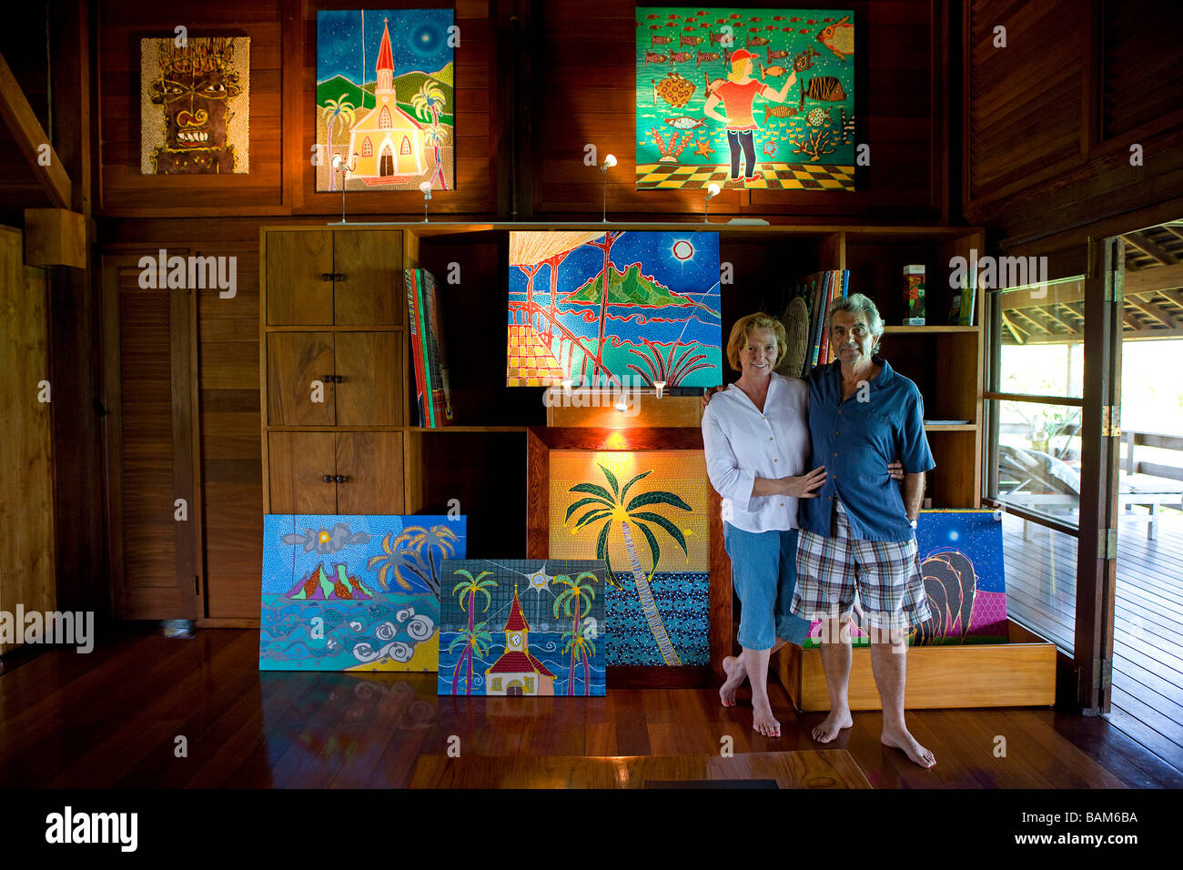 French Polynesia, Leeward archipelago, Bora Bora island, artist Alain ...
