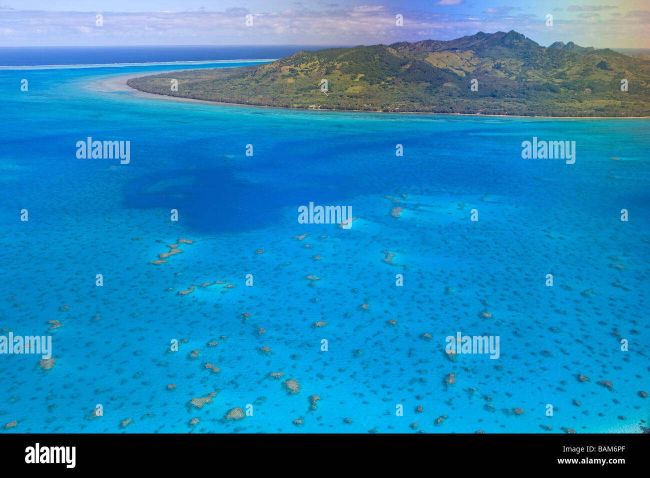 French Polynesia, Austral Islands, Raivavae island (aerial view Stock ...