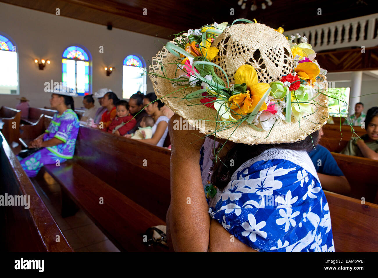 French Polynesia, Austral Islands, Tubuai island, faithfuls Stock Photo ...