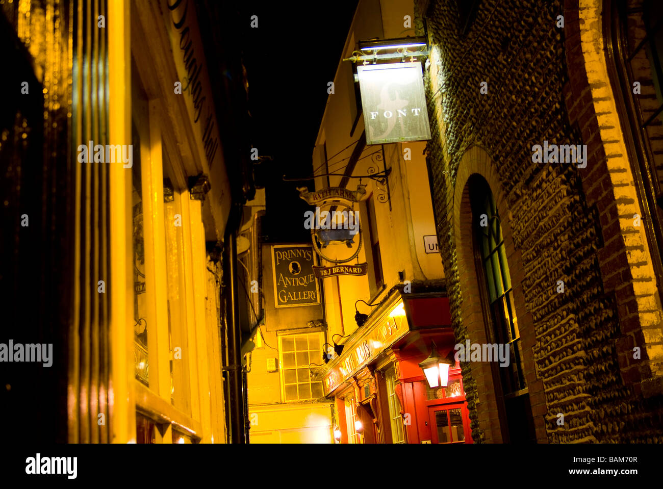 Brighton and Hove City night time street scenes and public houses with ...