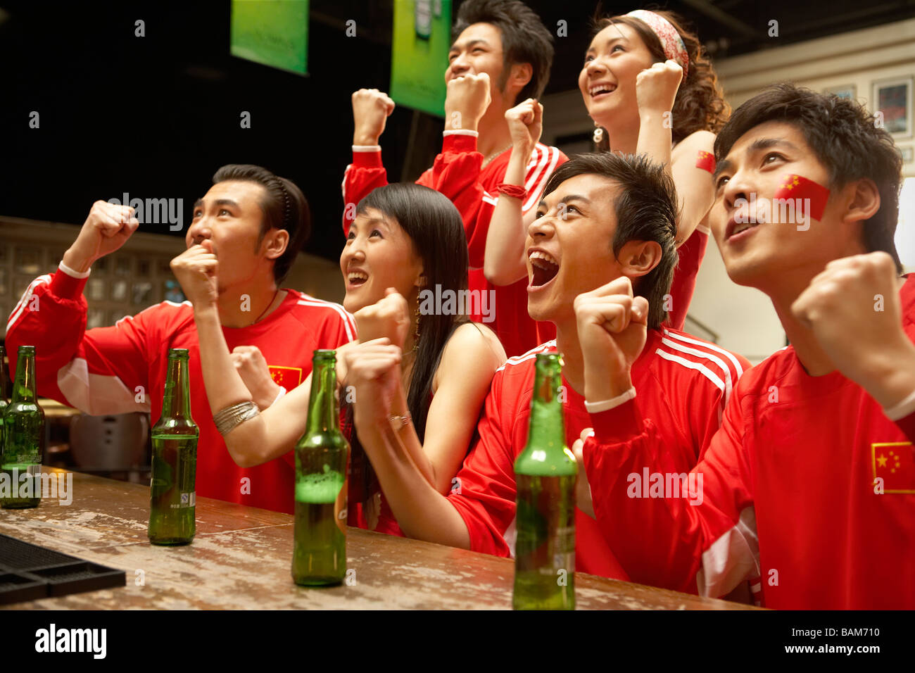 Patriotic Young People Cheering Stock Photo - Alamy
