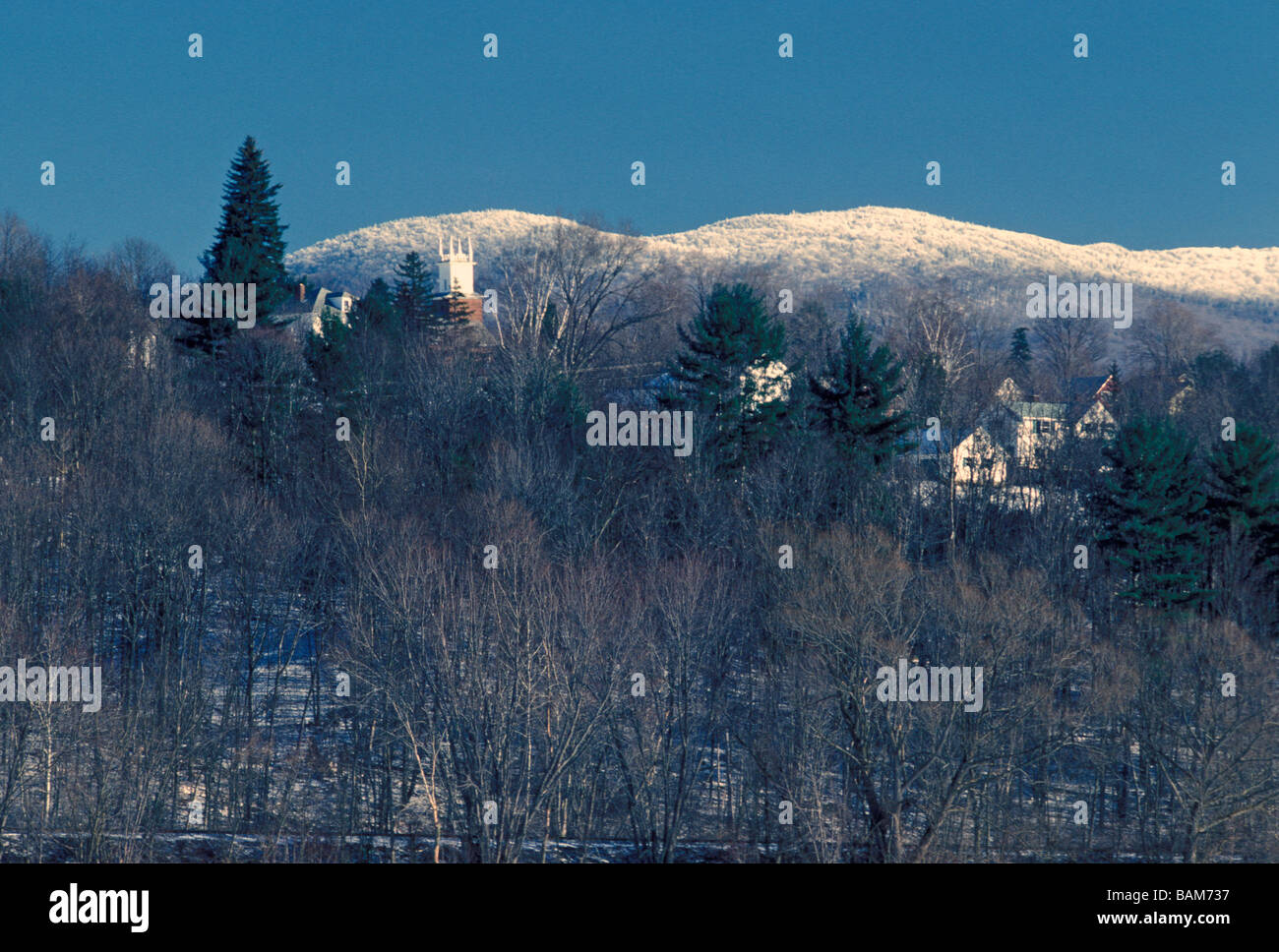 Town and Green Mountains in Vermont Stock Photo - Alamy