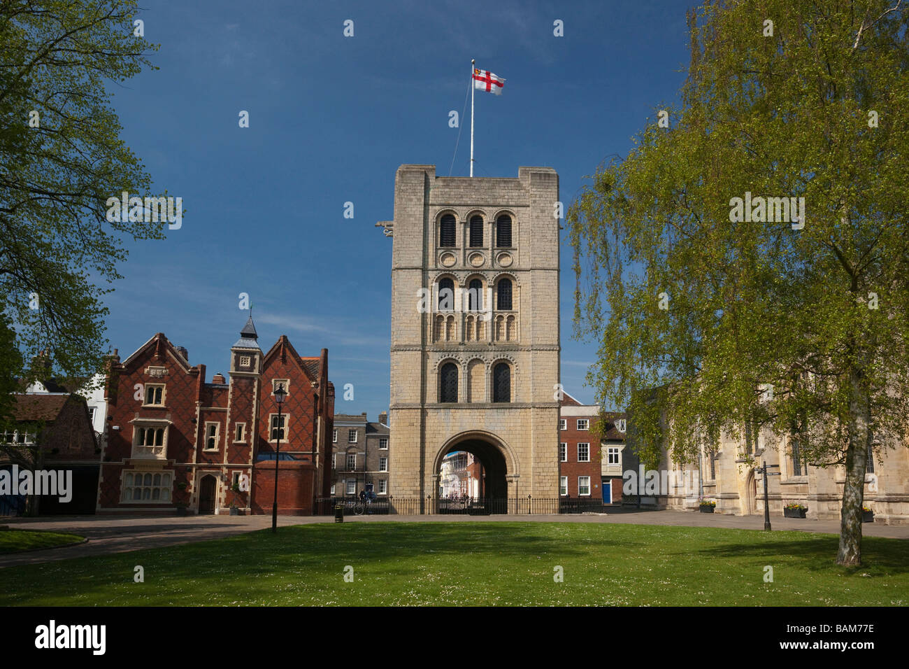 the Norman tower in at Bury St Edmunds, Suffolk, UK in 2009 Stock Photo ...
