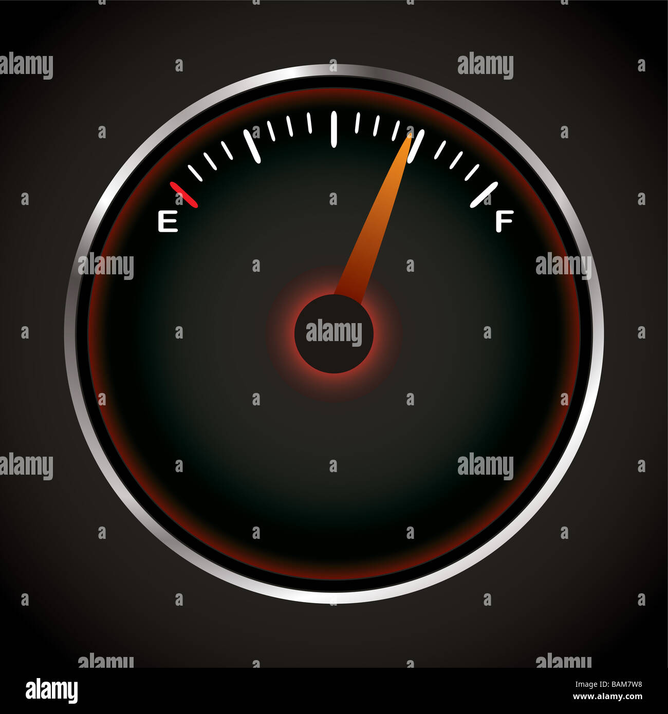 Fuel dial with red neon and silver bevel Stock Photo - Alamy