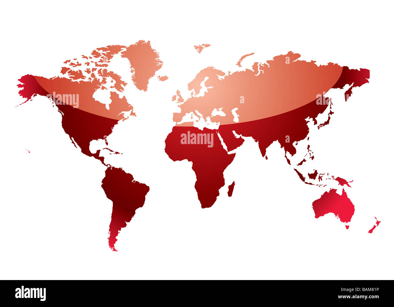shades of red abstract world map with light reflection Stock Photo - Alamy