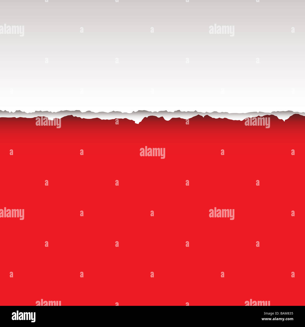 Paper page with tear and shadow with red background Stock Photo - Alamy