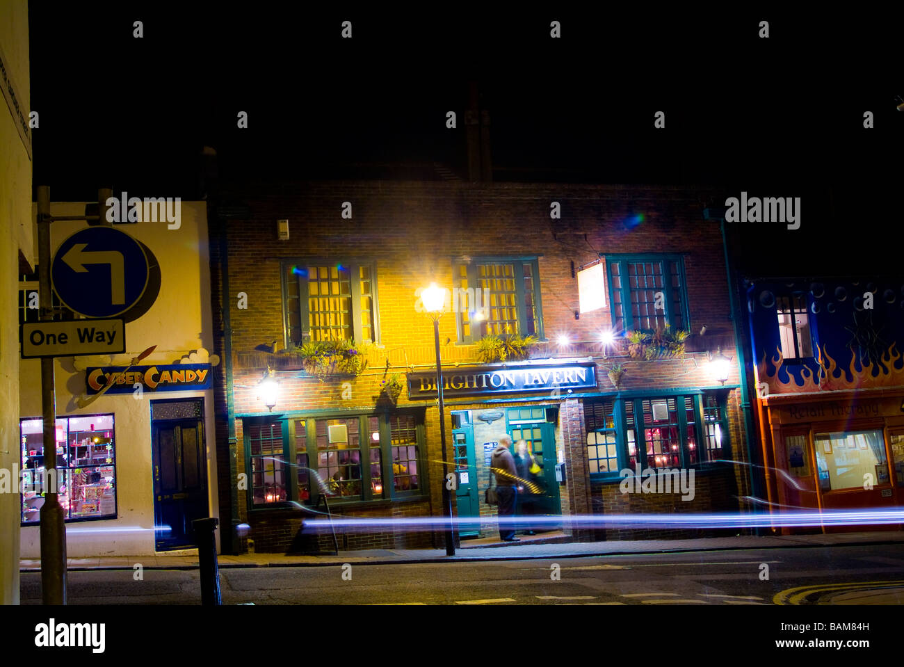 Brighton and Hove City night time street scenes and public houses with ...