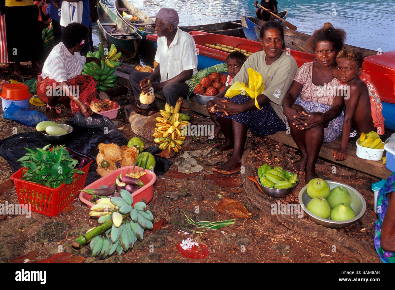 Market on Solomon Islands Marovo Solomon Islands Stock Photo - Alamy
