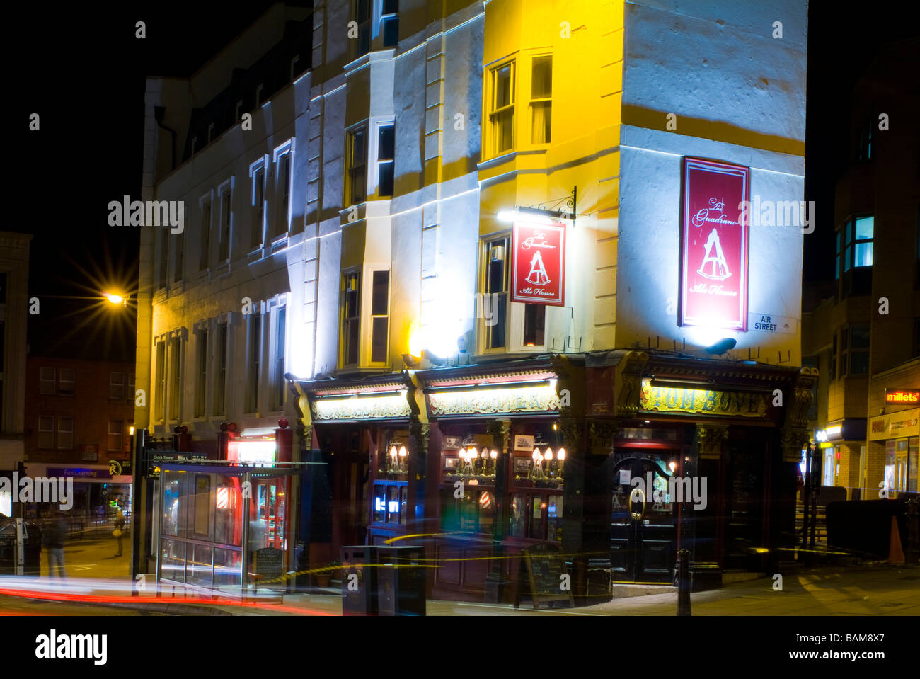Brighton and Hove City night time street scenes and public houses with ...