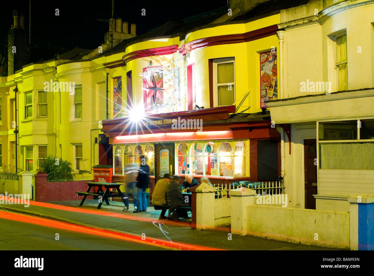 Brighton and Hove City night time street scenes and public houses with ...