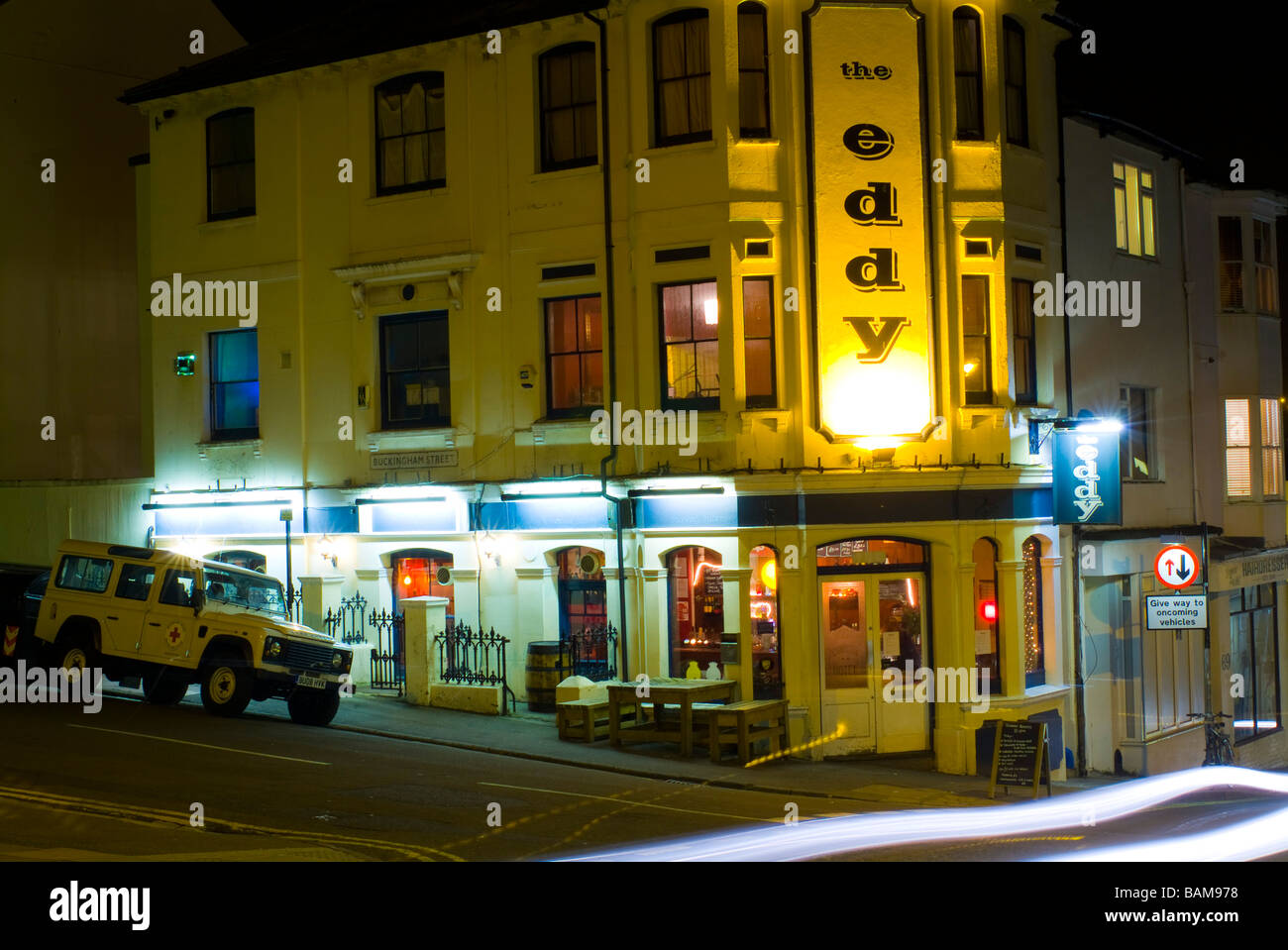 Brighton and Hove City night time street scenes and public houses with ...