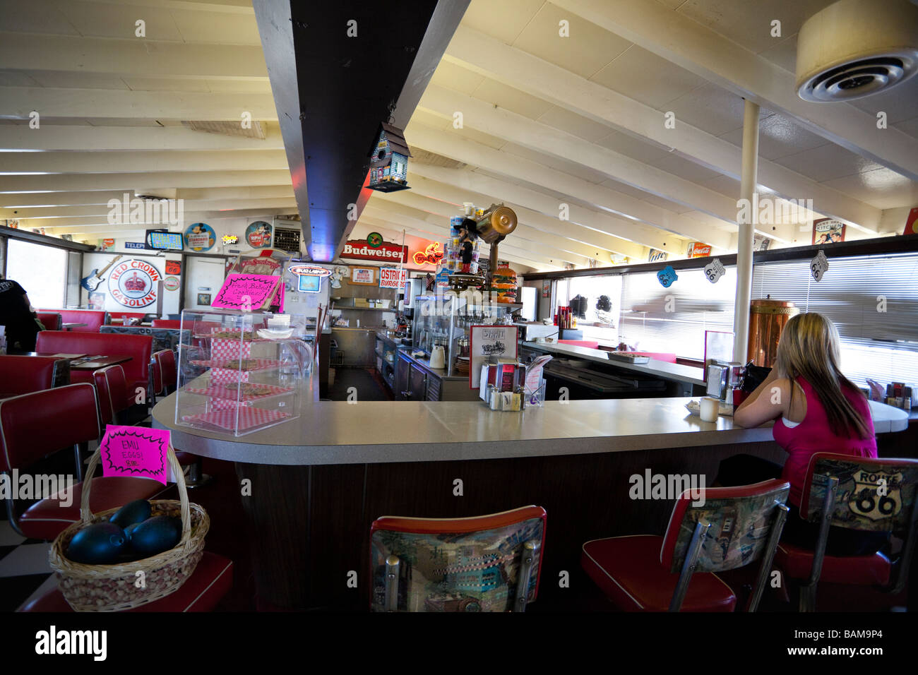 The Summit Inn Cafe INTERIOR, Route 66, Cajon Pass, Oak Hills, San ...