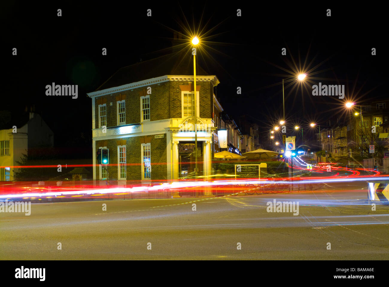 Brighton and Hove City night time street scenes and public houses with ...