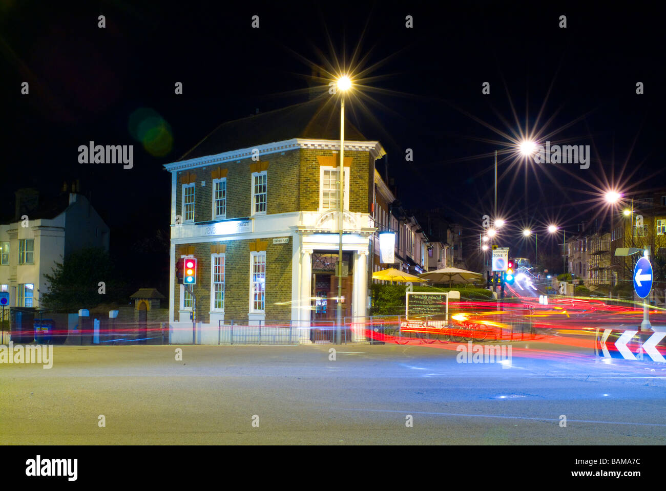 Brighton and Hove City night time street scenes and public houses with ...