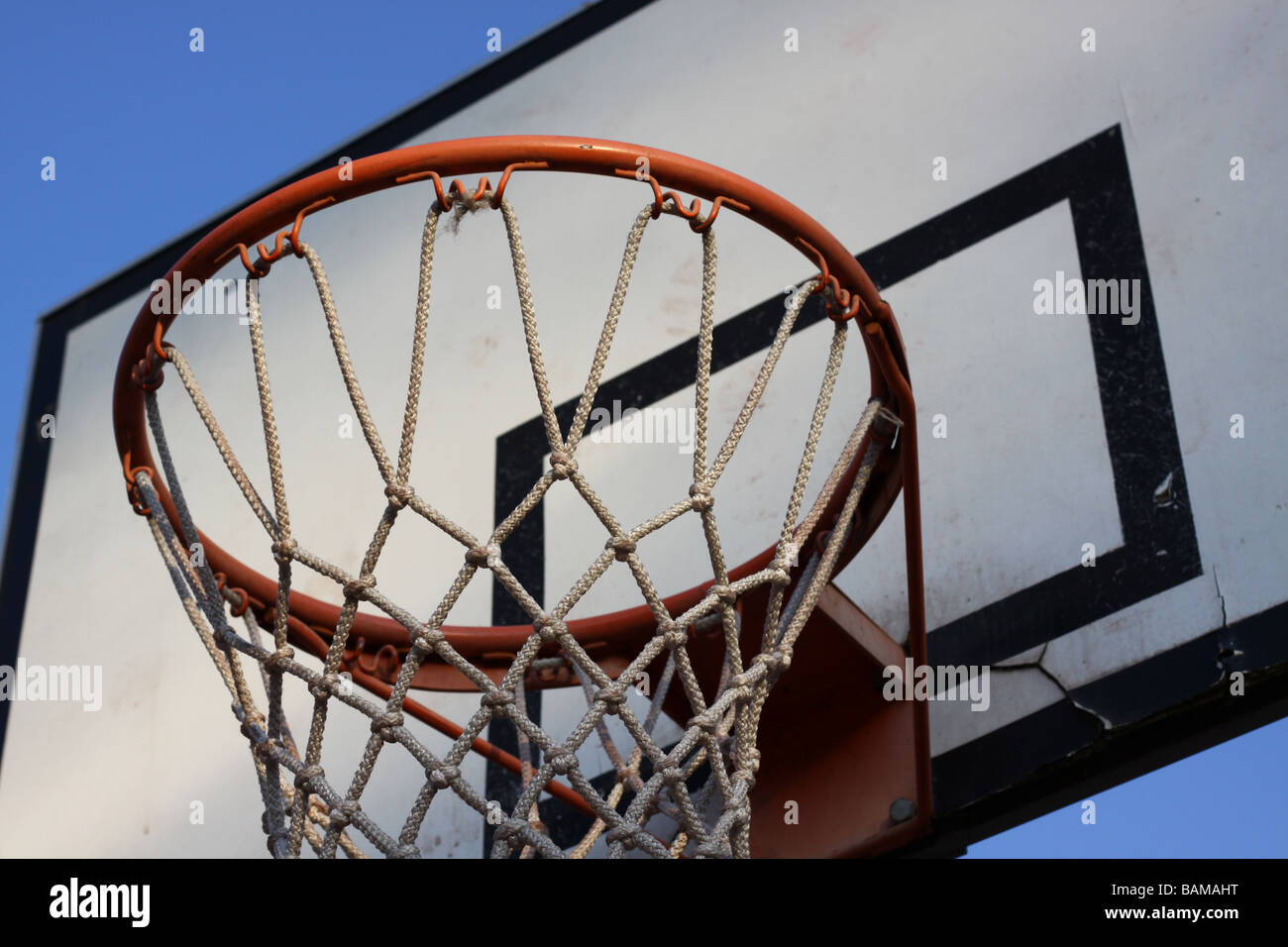 Basketball hoop with blue sky background in Rome Italy Stock Photo - Alamy