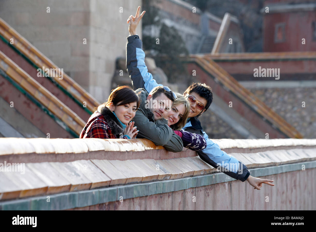 Group Of Friends Posing For Photo At The Forbidden City Stock Photo - Alamy