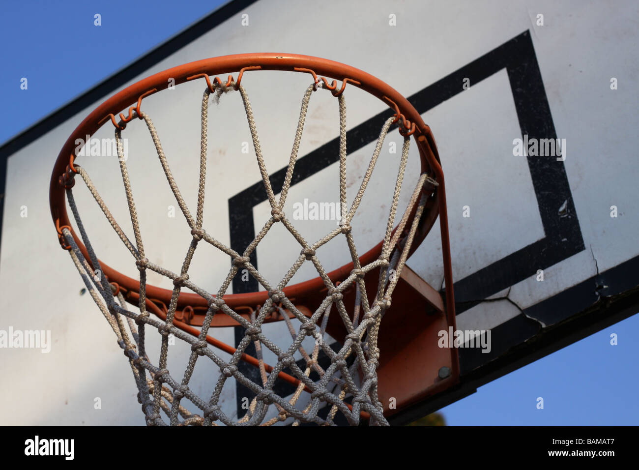 Basketball hoop with blue sky background in Rome Italy Stock Photo - Alamy