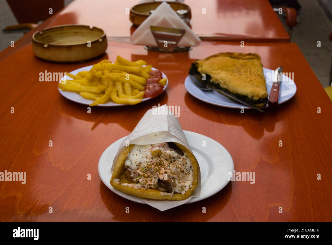 Greek fast food in Hania Crete Greece Europe Stock Photo - Alamy