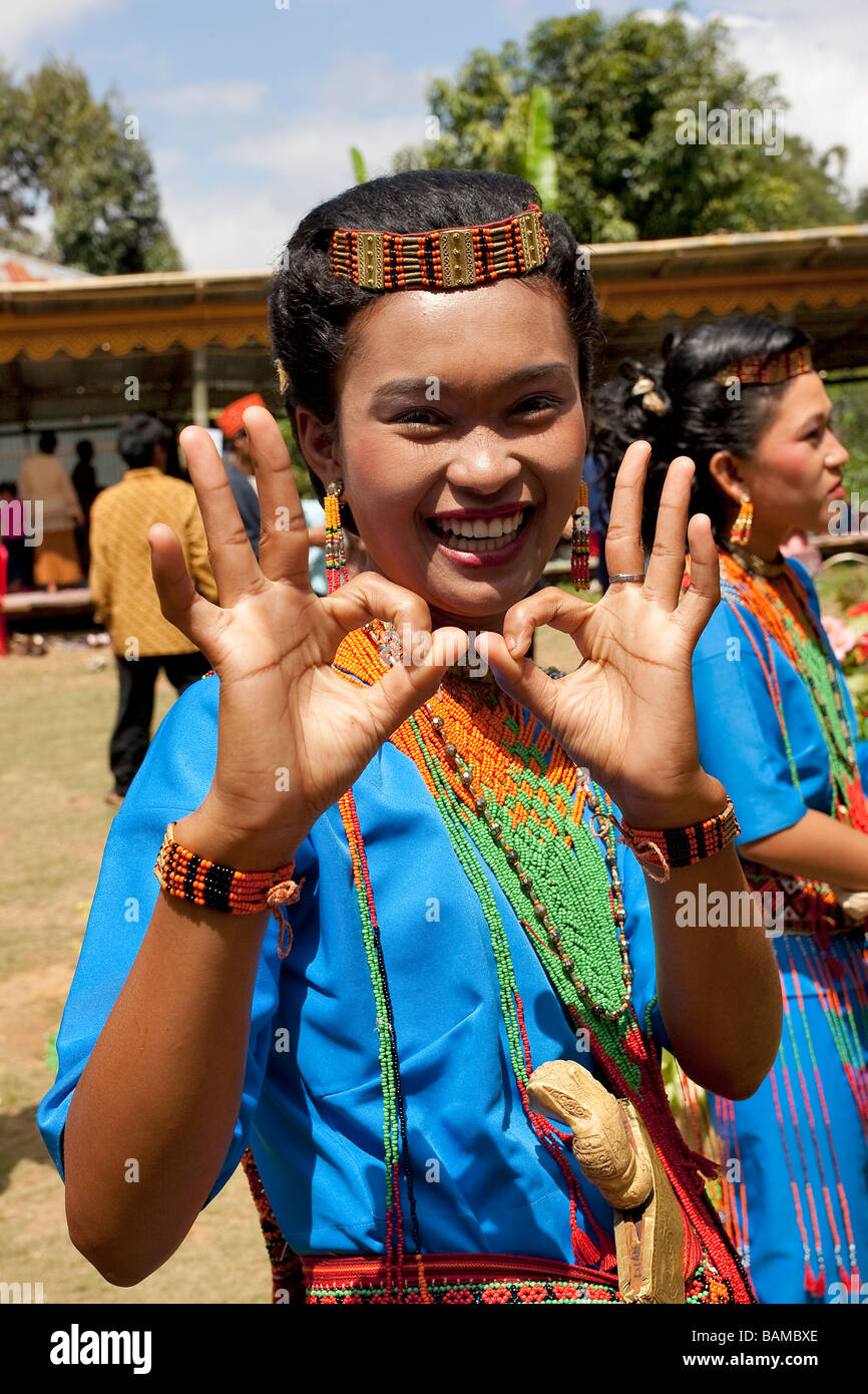 Indonesia, Sulawesi (Celebes Island), Toraja land, young lady with ...