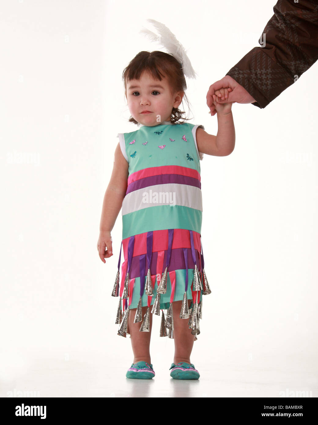Little Girl Native American Canadian Dance in Full Regalia Stock Photo ...