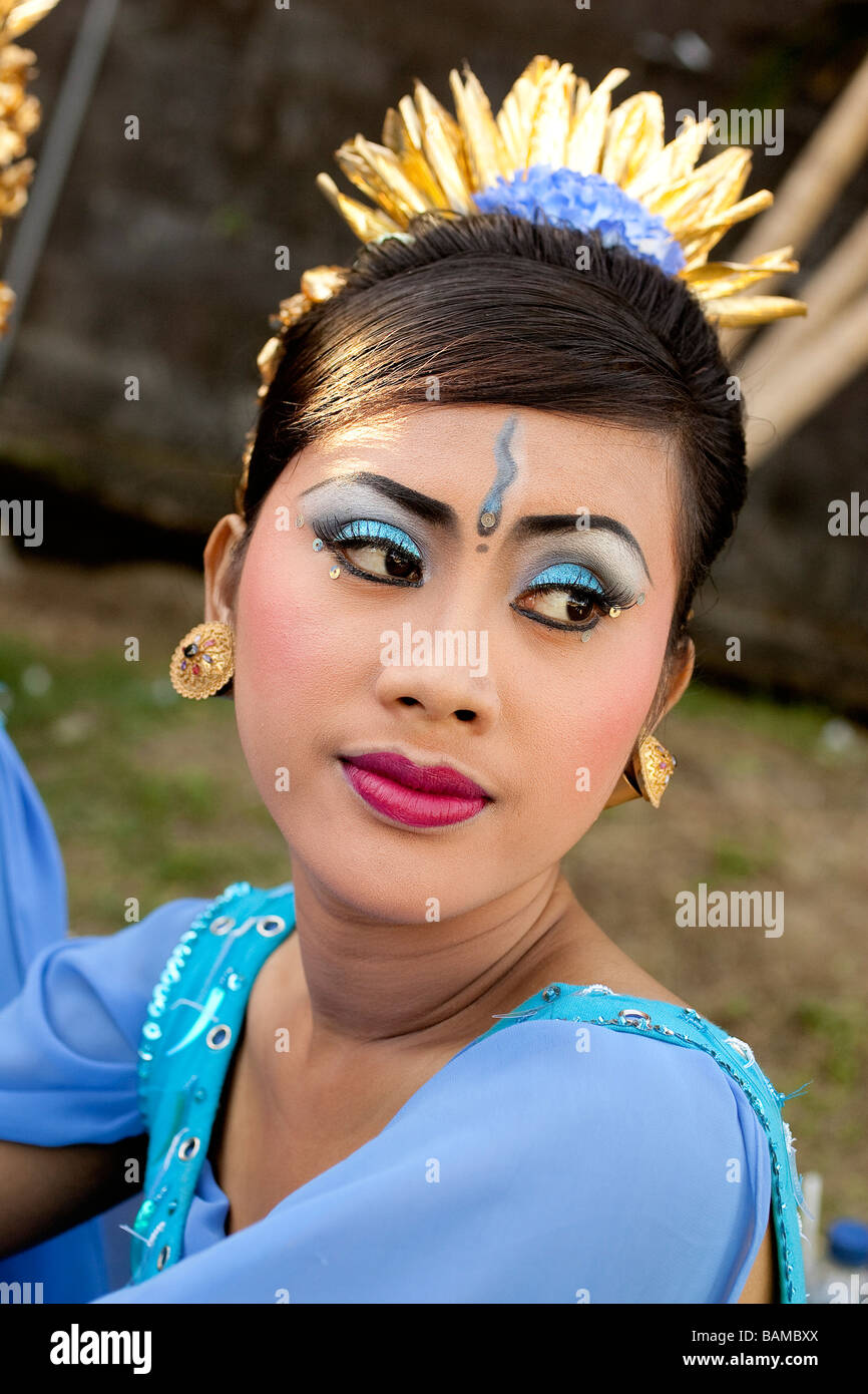 Indonesia, Bali, young girl during one of the many festivals Stock ...
