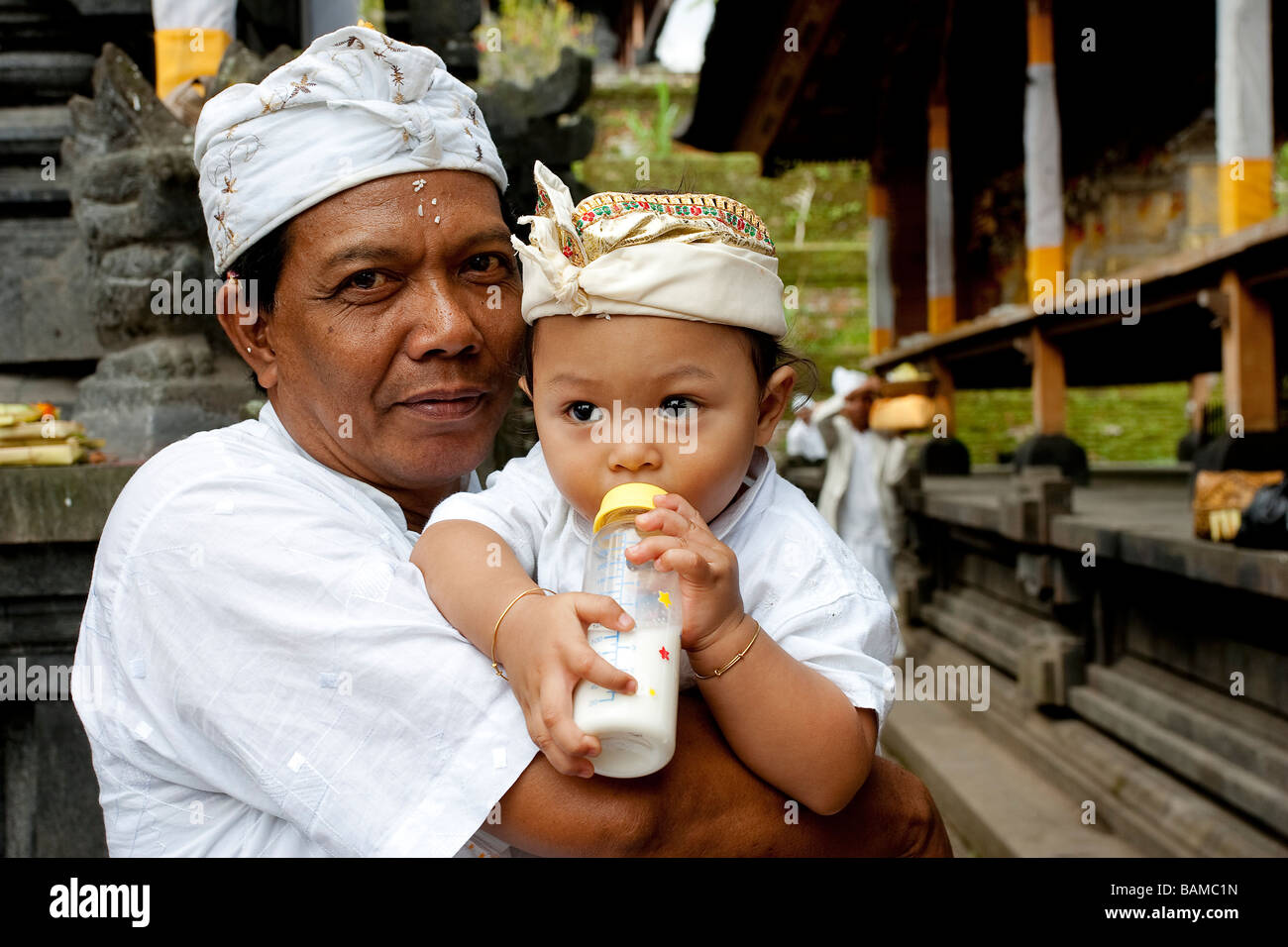 Indonesia, Bali, a father and his baby Stock Photo - Alamy
