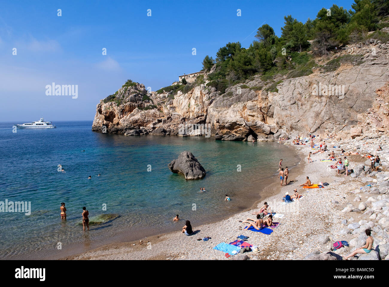 Spain, Balearic Islands, Majorca, Cala de Deia Beach, near Deia in ...