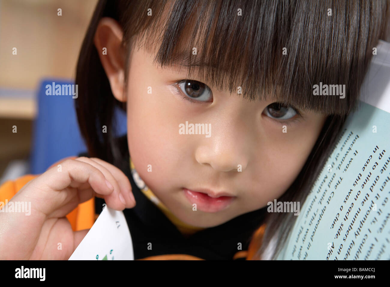 Girl Reading Book Stock Photo - Alamy