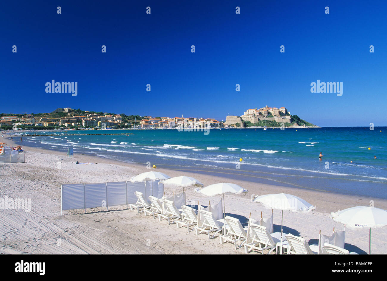 France, Haute Corse, Calvi, the beach Stock Photo - Alamy