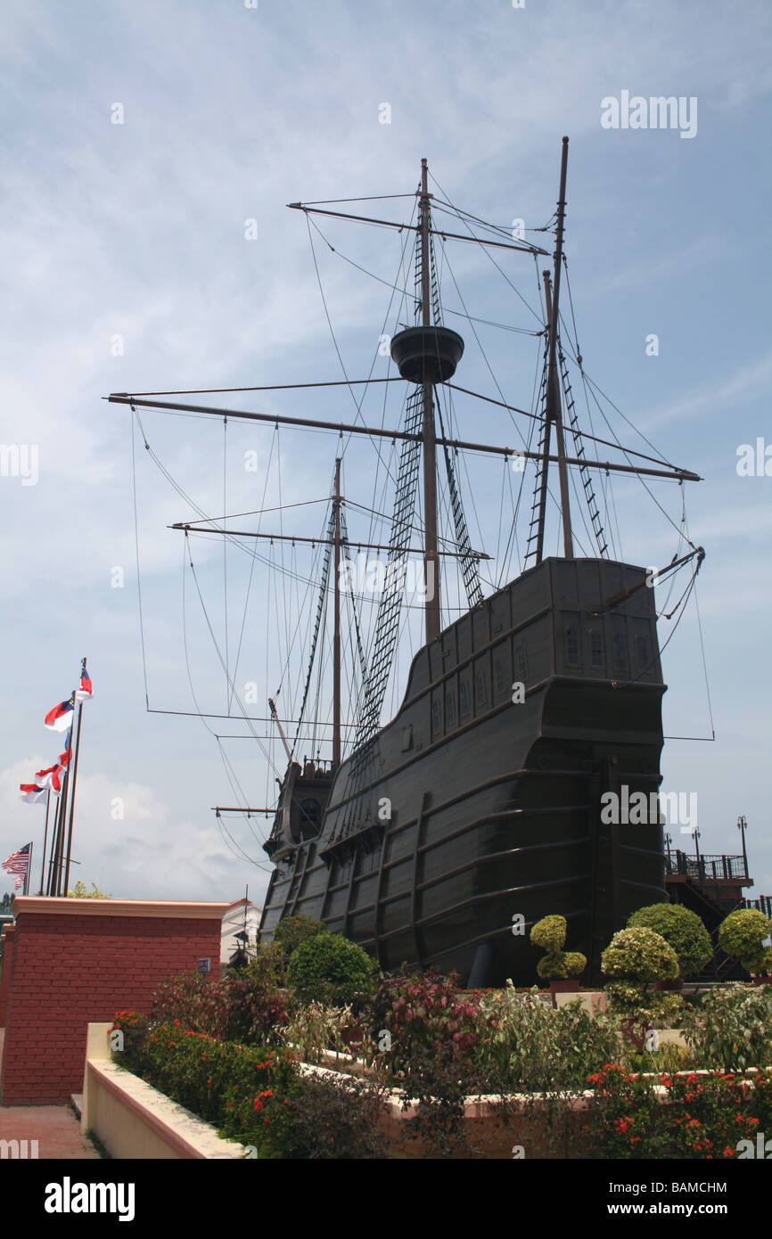 Replica of Flor de la Mer a sunken Portuguese vessel at Melaka Maritime ...