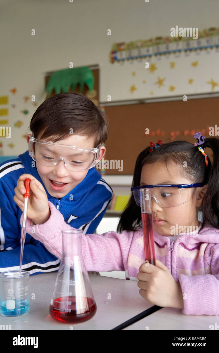 Children Playing With Test Tube Stock Photo - Alamy