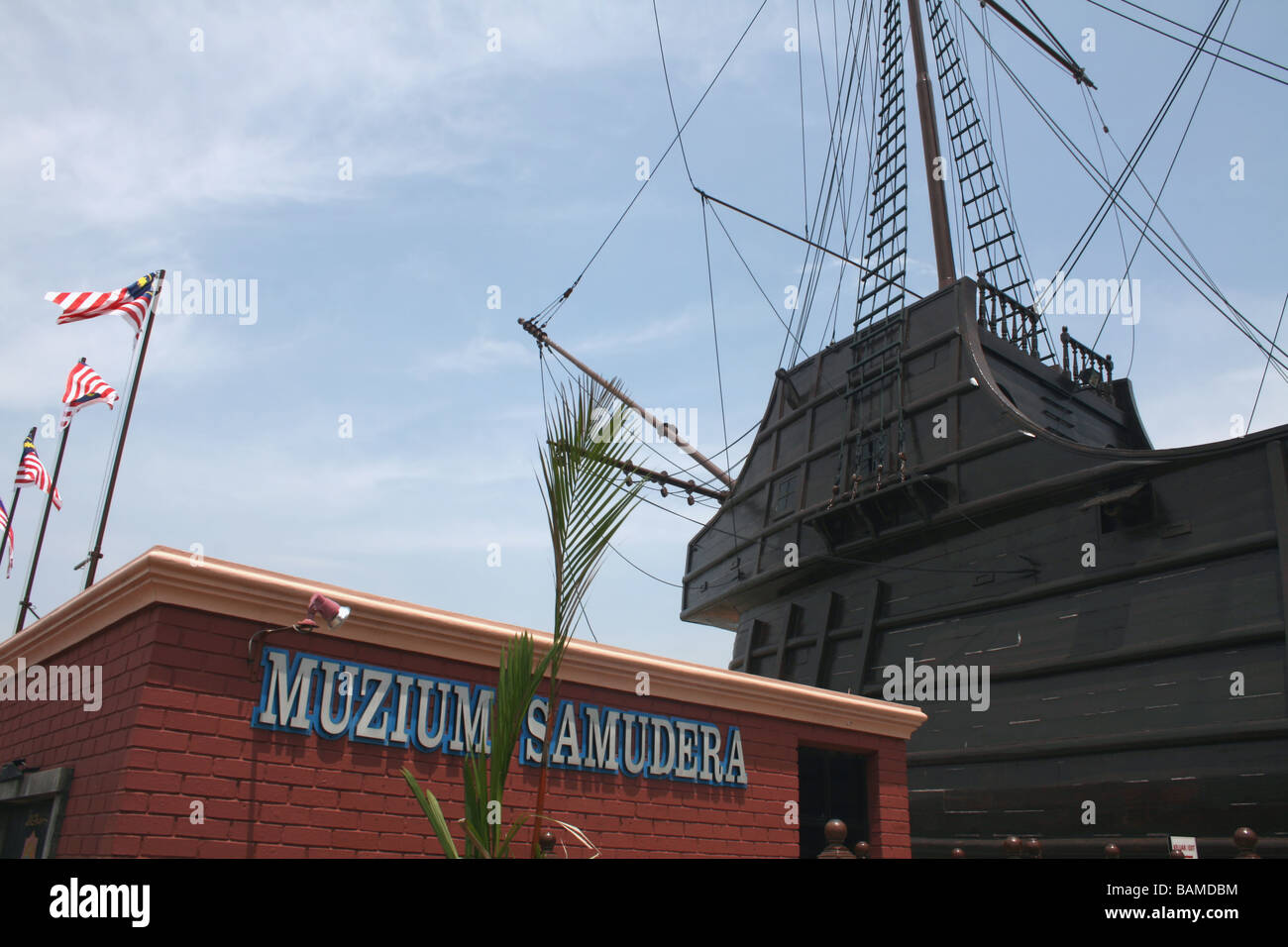 Replica of Flor de la Mer a sunken Portuguese vessel at Melaka Maritime ...