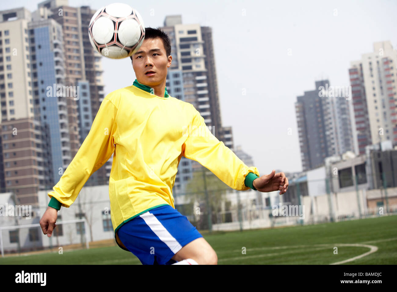 Man Playing Soccer Stock Photo - Alamy